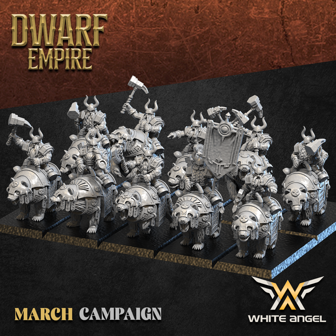 Heavy Dwarf Bear Riders | Dwarf Empire | White Angel Miniatures – CT ...
