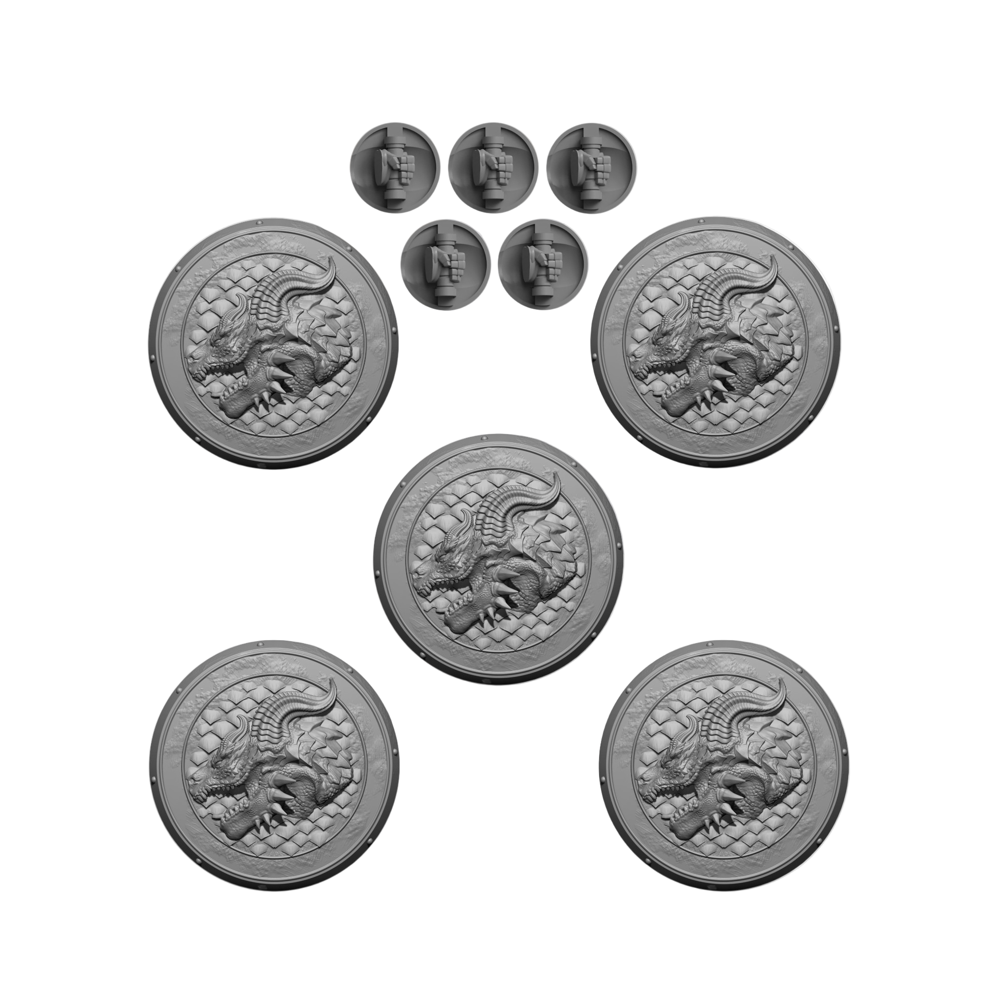 Dragonborn Dragons Head Shields – CT Miniatures UK